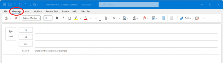 How to attach SharePoint files as links in Outlook - Computer Services ...
