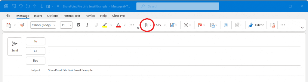 How to attach SharePoint files as links in Outlook - Computer Services ...